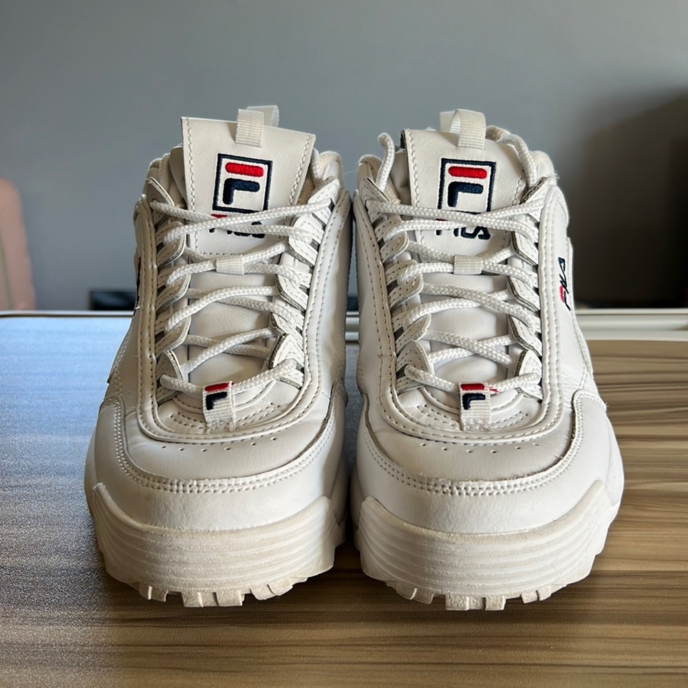 Fila White Platform Sneakers (Size 8) - Gem